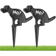 Ram-Pro No Pooping Naughty Dog Black Yard Sign with Stake Cast Iron ...