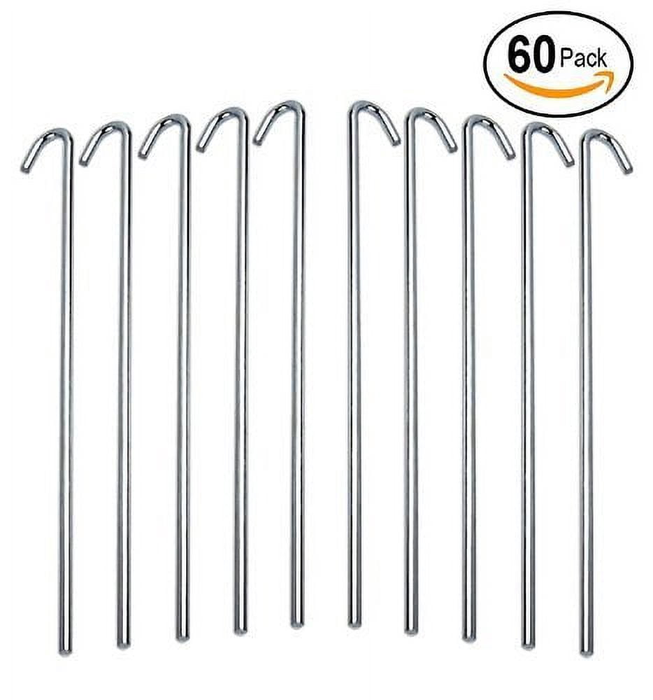 Ram-Pro Heavy Duty Tent Garden Stakes, Galvanized Steel Pegs, Rust-Free ...