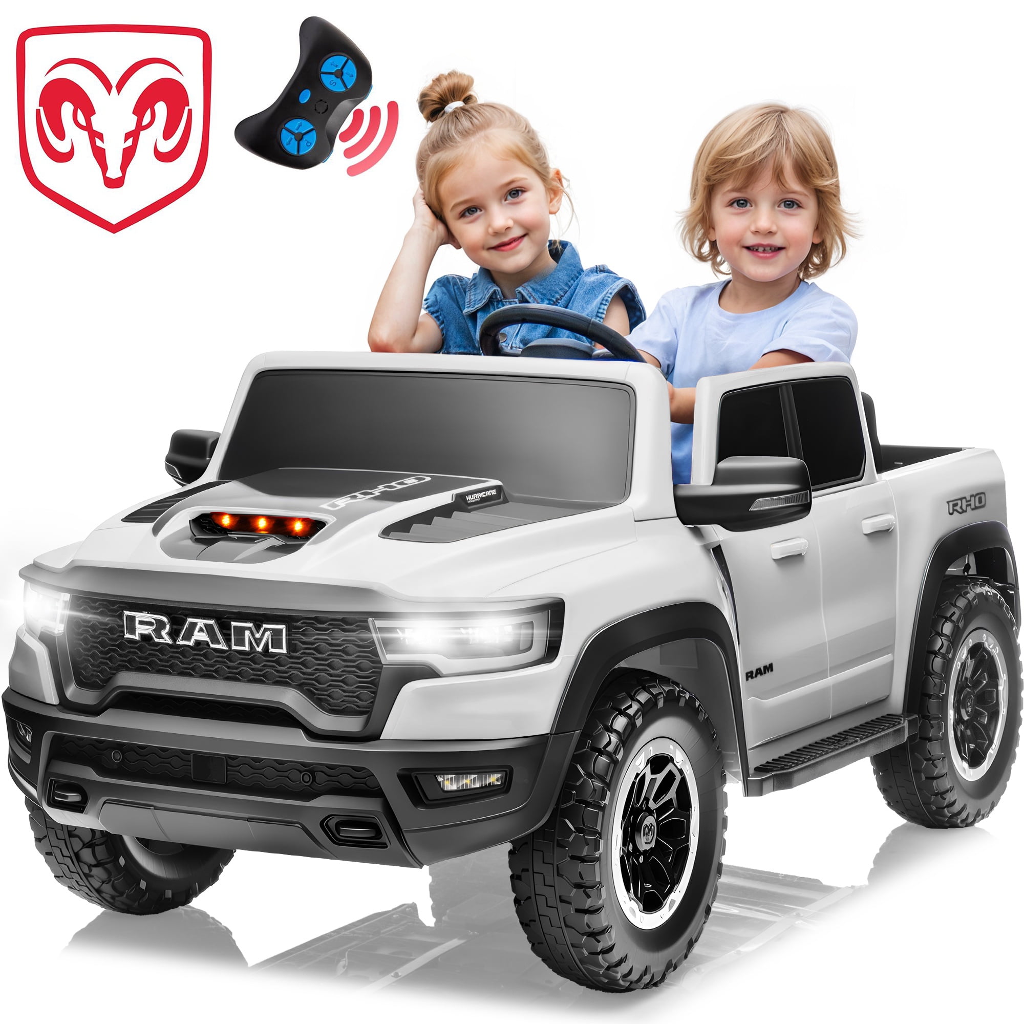 Ram 24V Ride on Car 2 Seater for Big Kids, Ram 1500 RHO Battery Powered ...