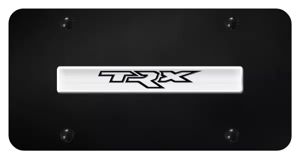 Ram TRX Chrome Name Logo on Black Stainless License Plate Official ...