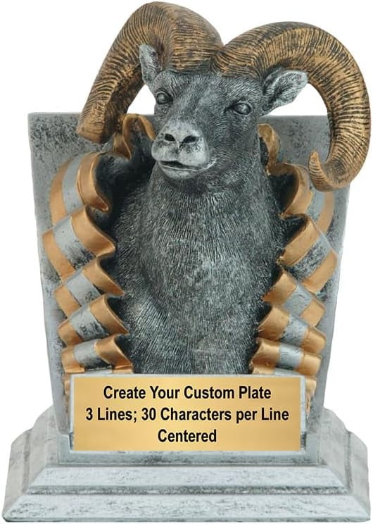 Ram Trophy - Custom Engraved Mascot Award - Silver Gold Finish ...