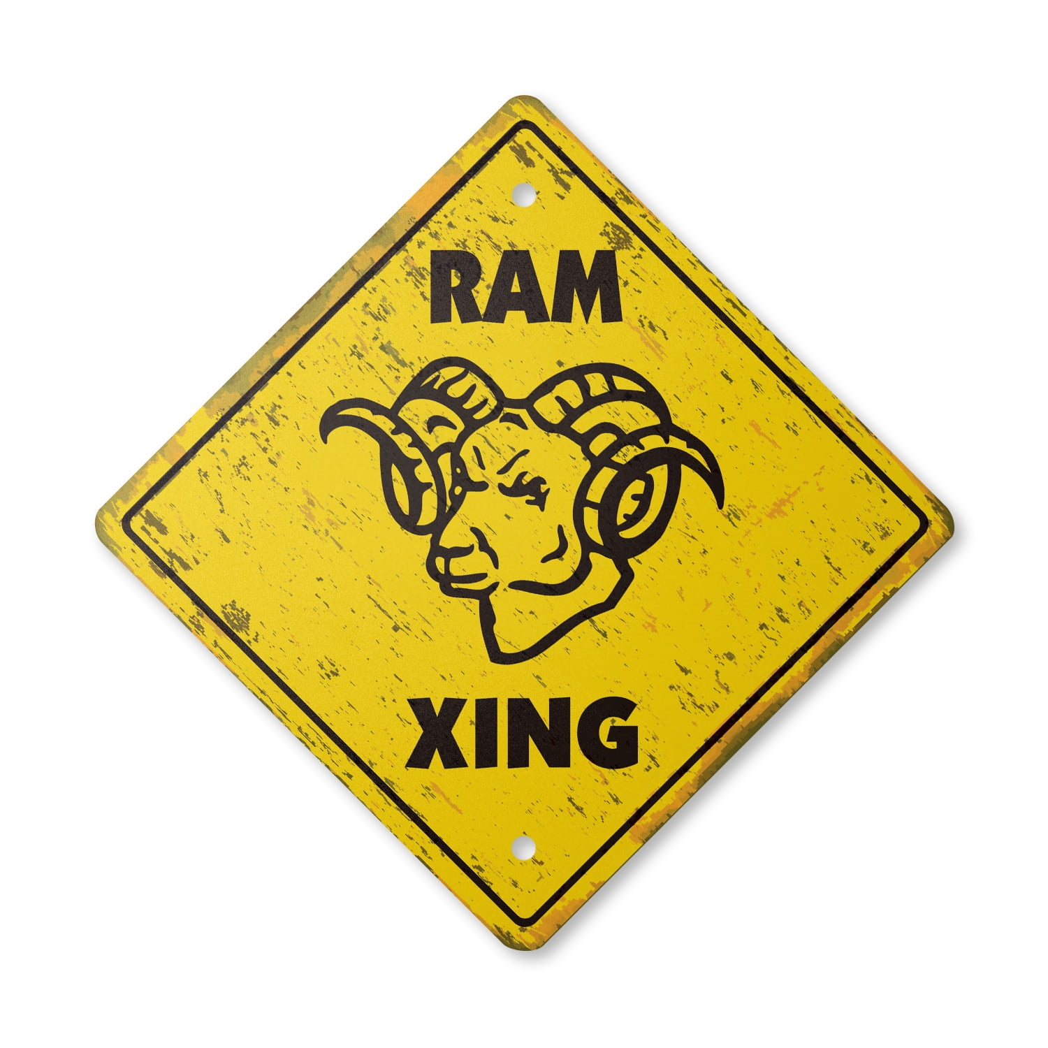 Ram Vintage Crossing Sign Zone Xing | Indoor/Outdoor Plastic | 14" Tall ...