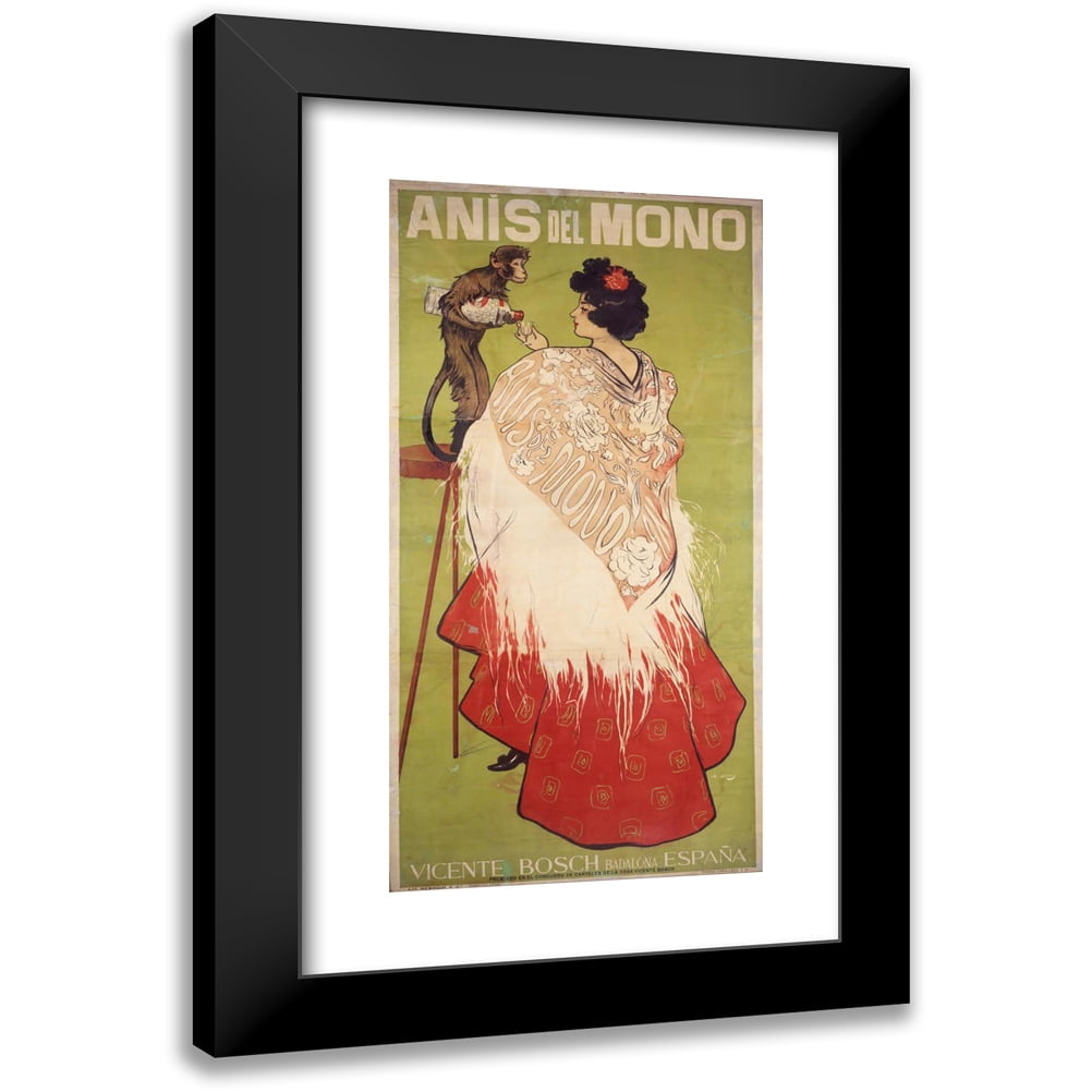 Ramón Casas 14x24 Black Modern Framed Museum Art Print Titled - Monkey ...