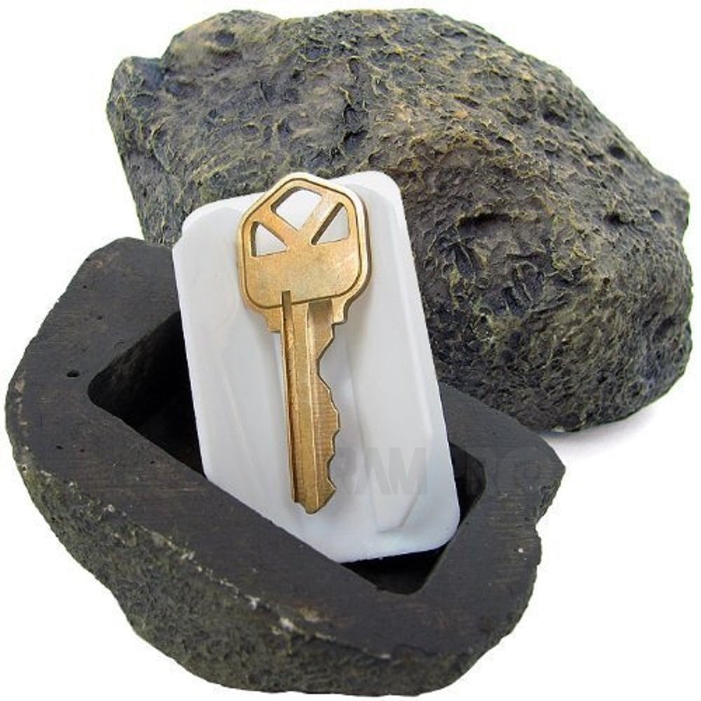 RamPro Outdoor Key Holder, Fake Rock for Hiding Spare Key, Molded Poly ...