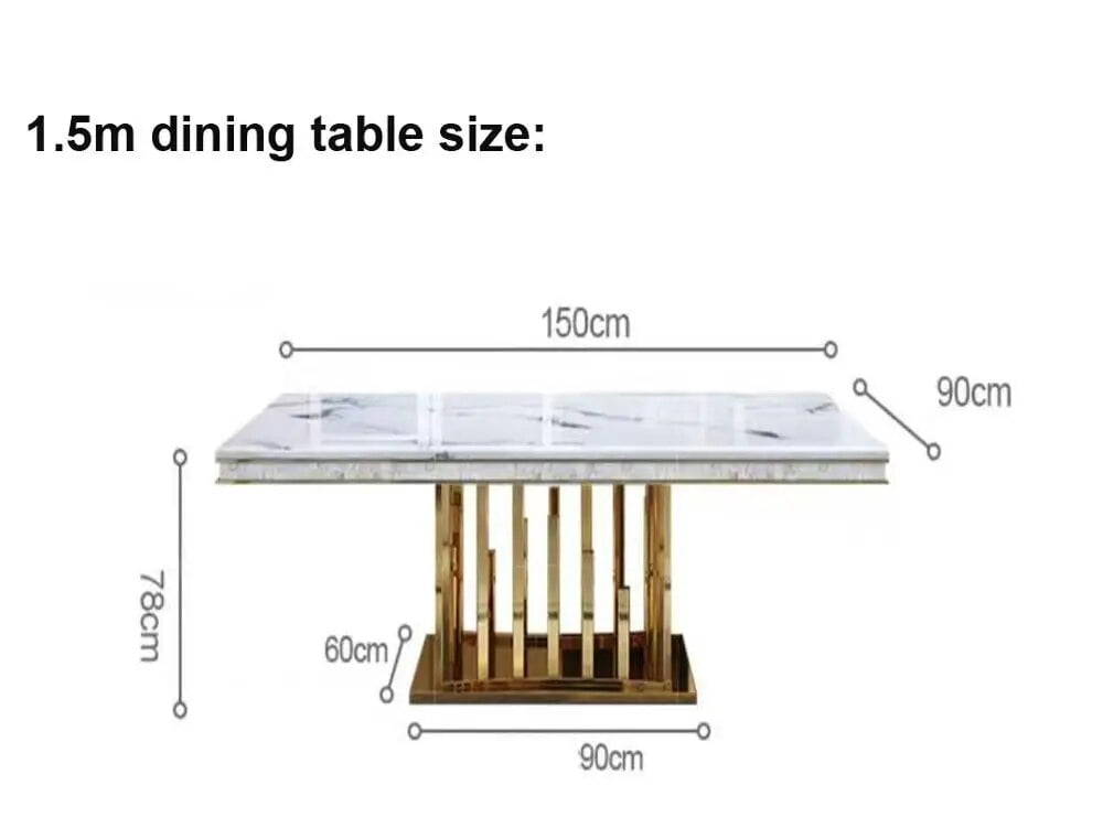 Rama Dymasty stainless steel Dining Room Home Furniture modern marble ...