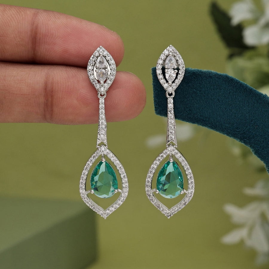 Rama Green Color American Diamond Earrings - Walmart.com