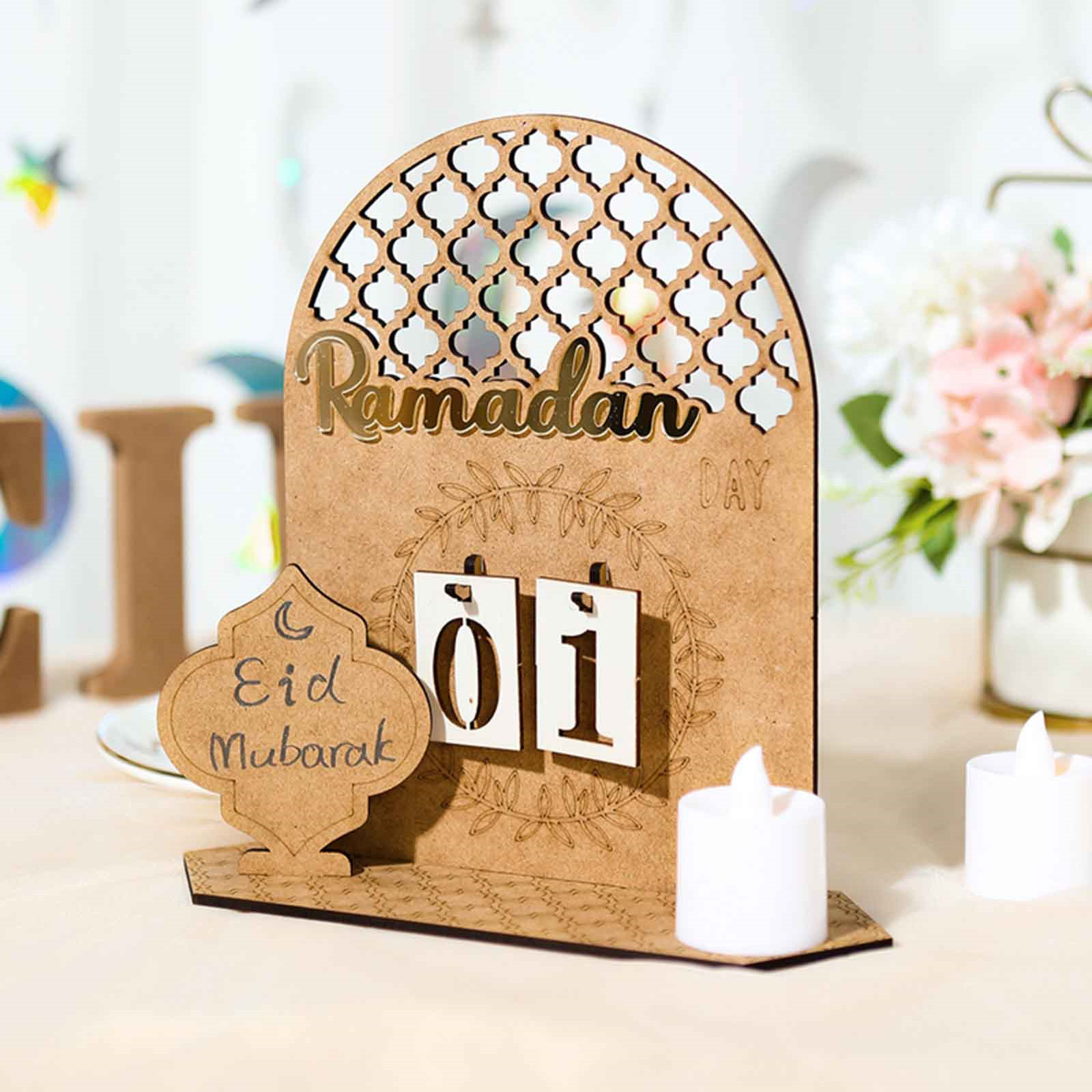 Ramadan Advent Calendar Eid Mubarak Wooden Countdown Calendars Tracker ...