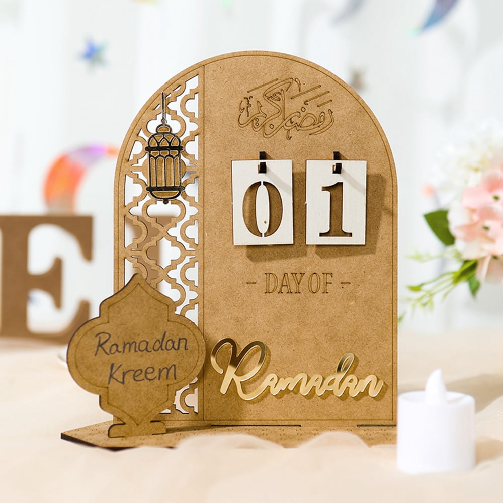 Ramadan Advent Calendar Wooden Countdown Calendars Decorations for Home ...