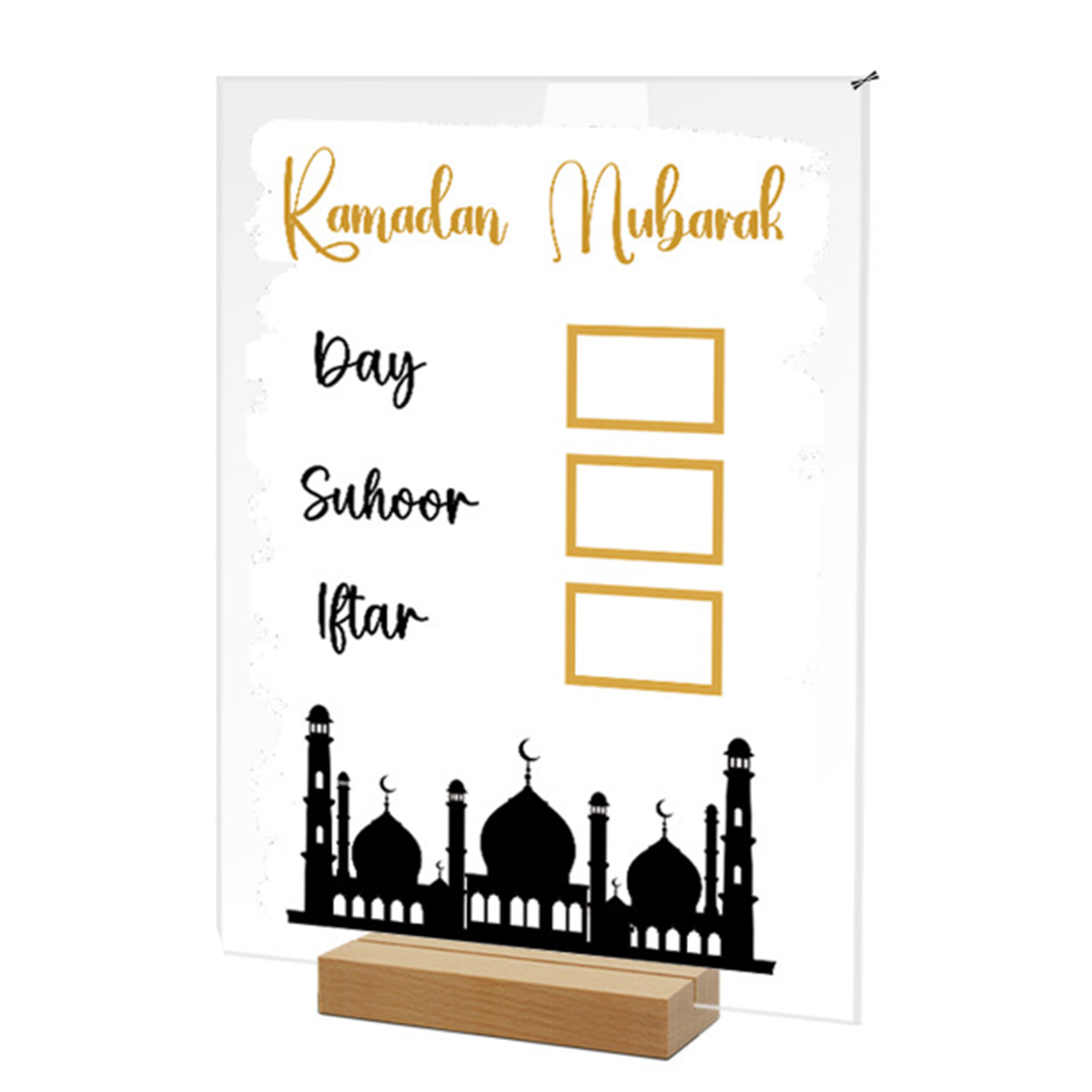 Ramadan Countdown Calendar Castle Shape Mirror Design Acrylic Ornament Display Mold Eid Mubarak ...