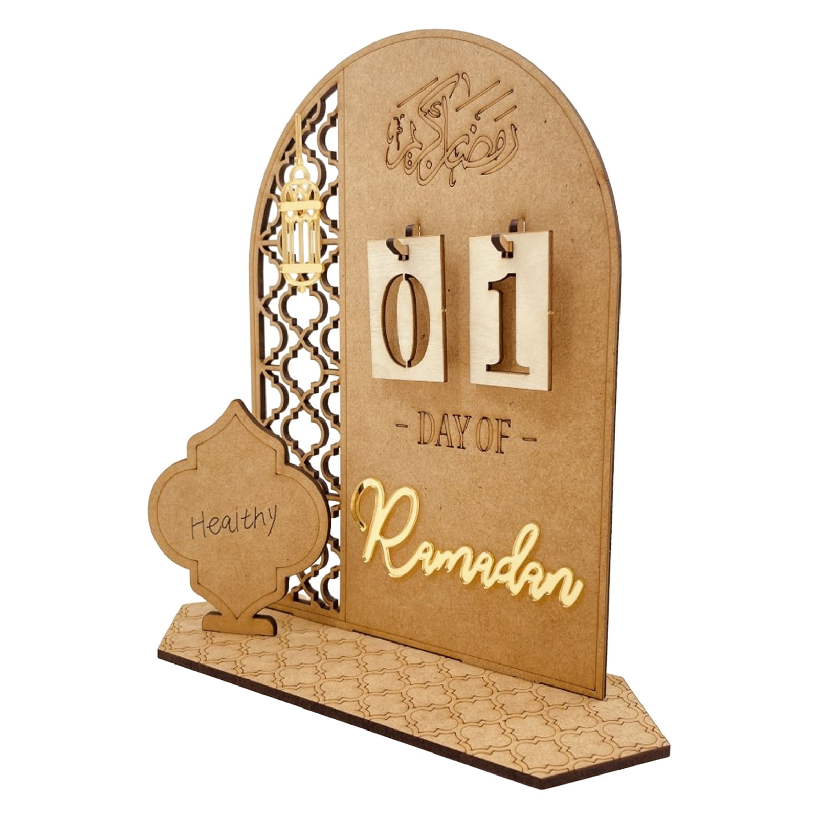 Ramadan Countdown Calendar with LED Fairy Light Handwriting DIY Wood ...