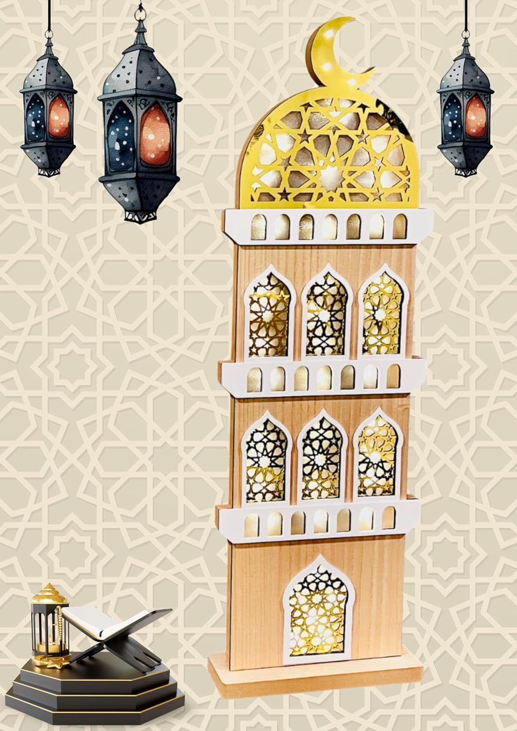 Ramadan Décor, Ramadan Kareem Home Décor LED Lights Ramadan Mosque ...