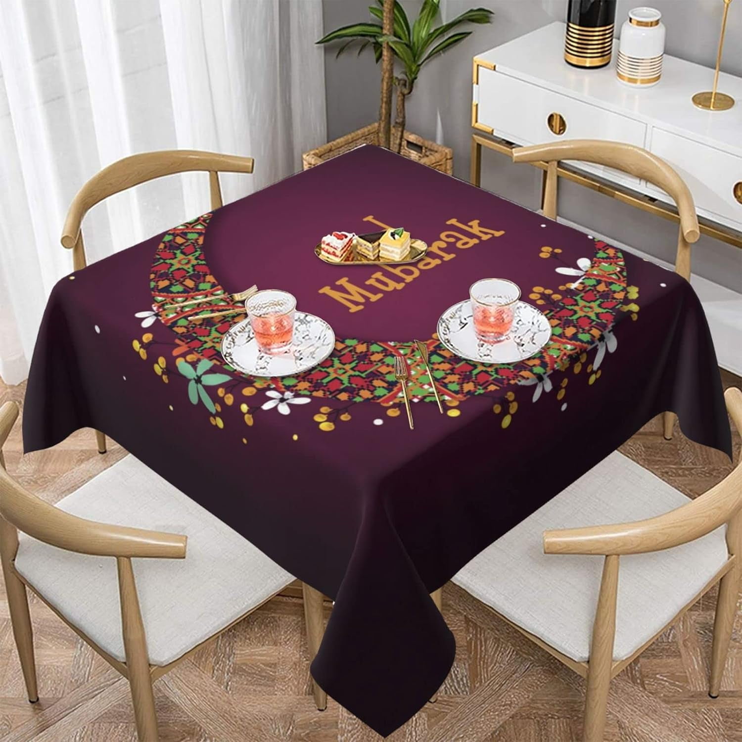 Ramadan Decoration 2024 Eid Mubarak Waterproof Tablecloths Eid Al Adha ...