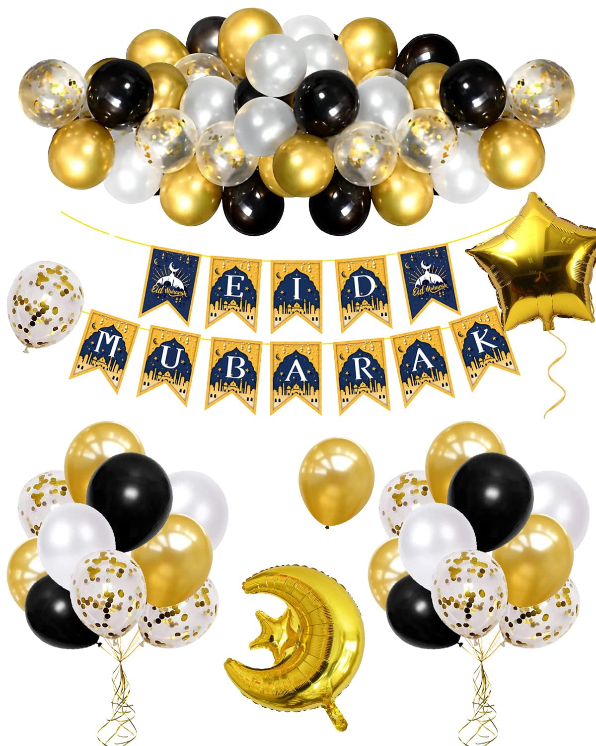 Ramadan Decorations, Eid Mubarak GP27 Balloon Garland Arch Kit Gold and ...