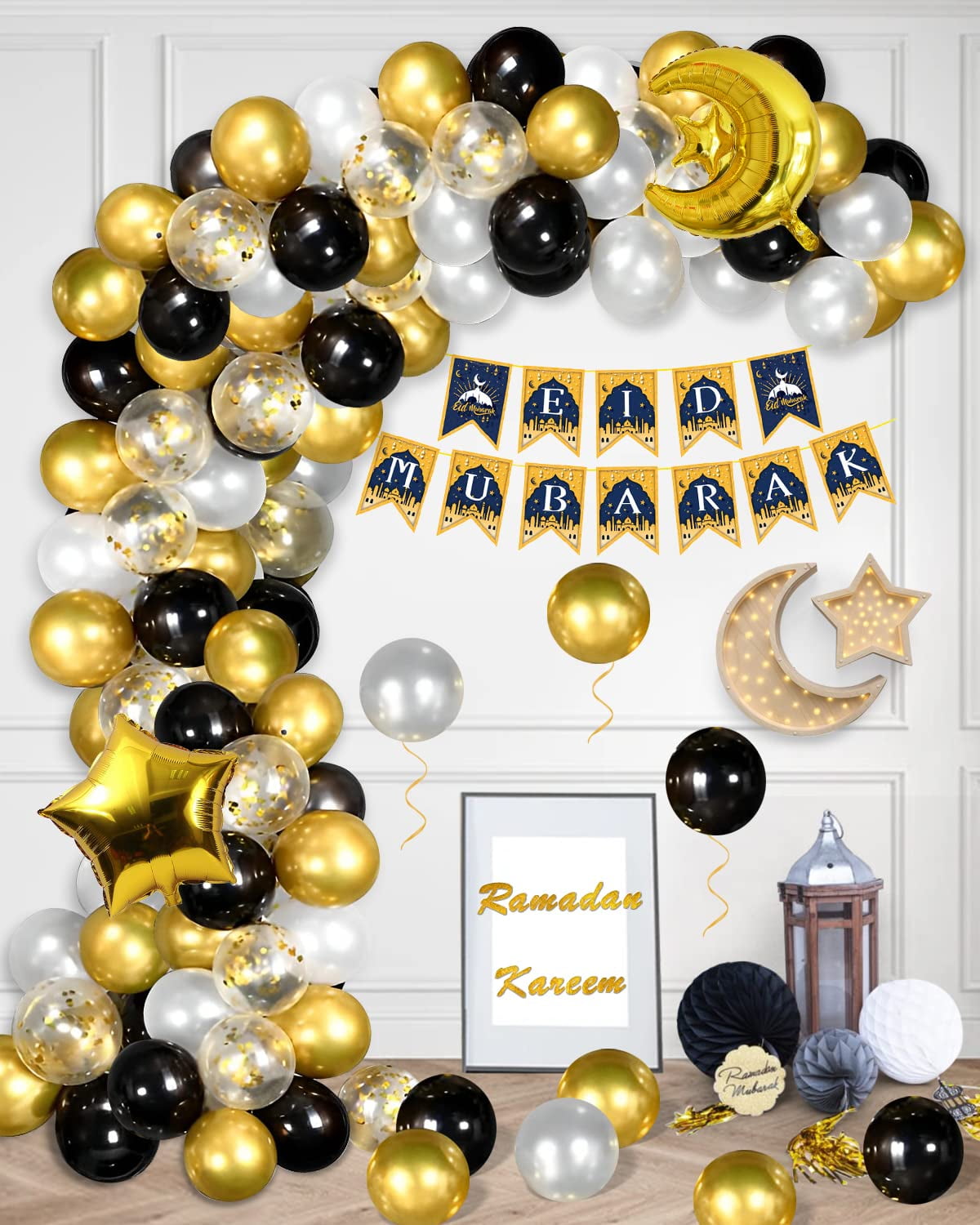 Ramadan Decorations, Eid Mubarak YPF5 Balloon Garland Arch Kit Gold and ...