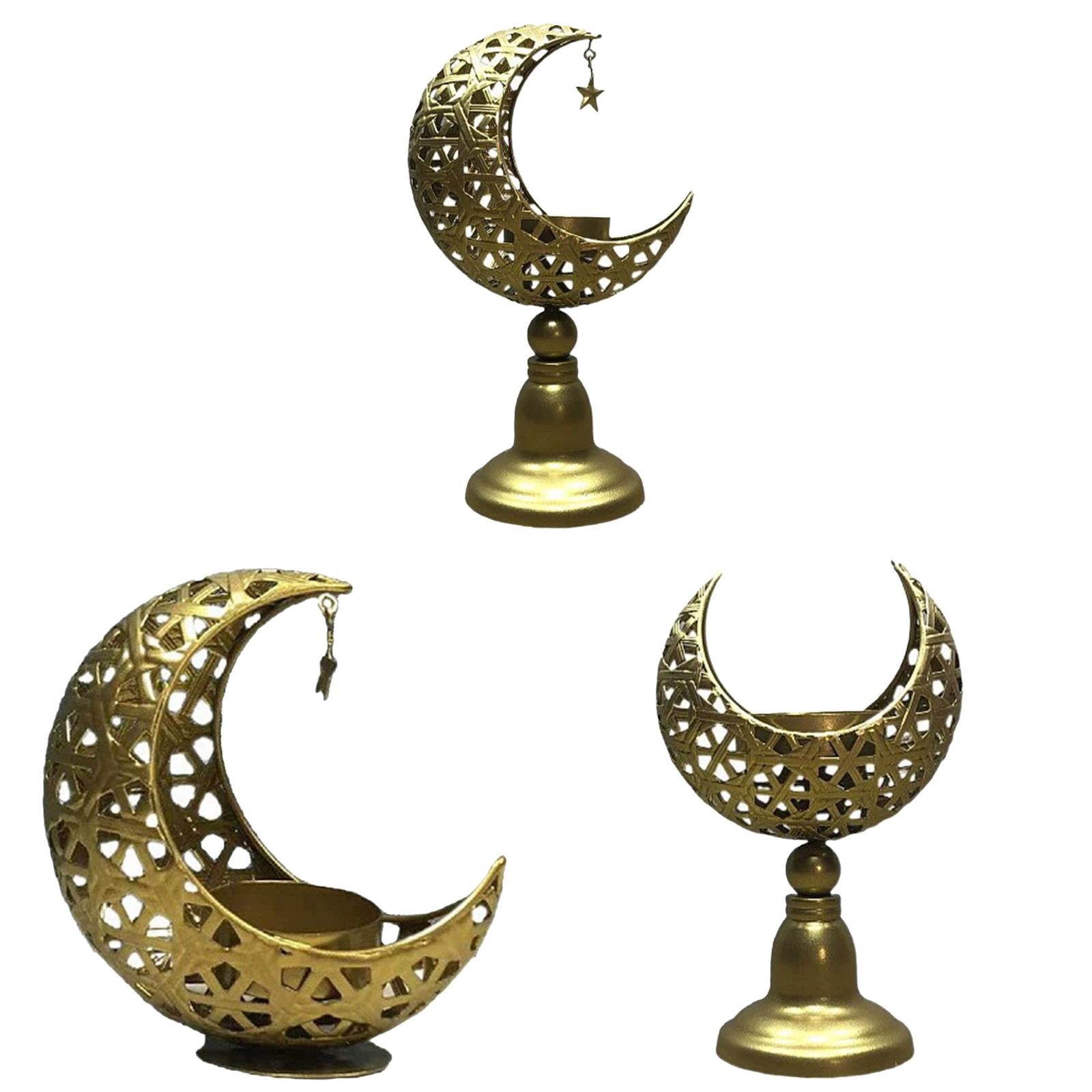 Ramadan Decorations for Home, 2025 New Moon Shape Candle Holder for ...