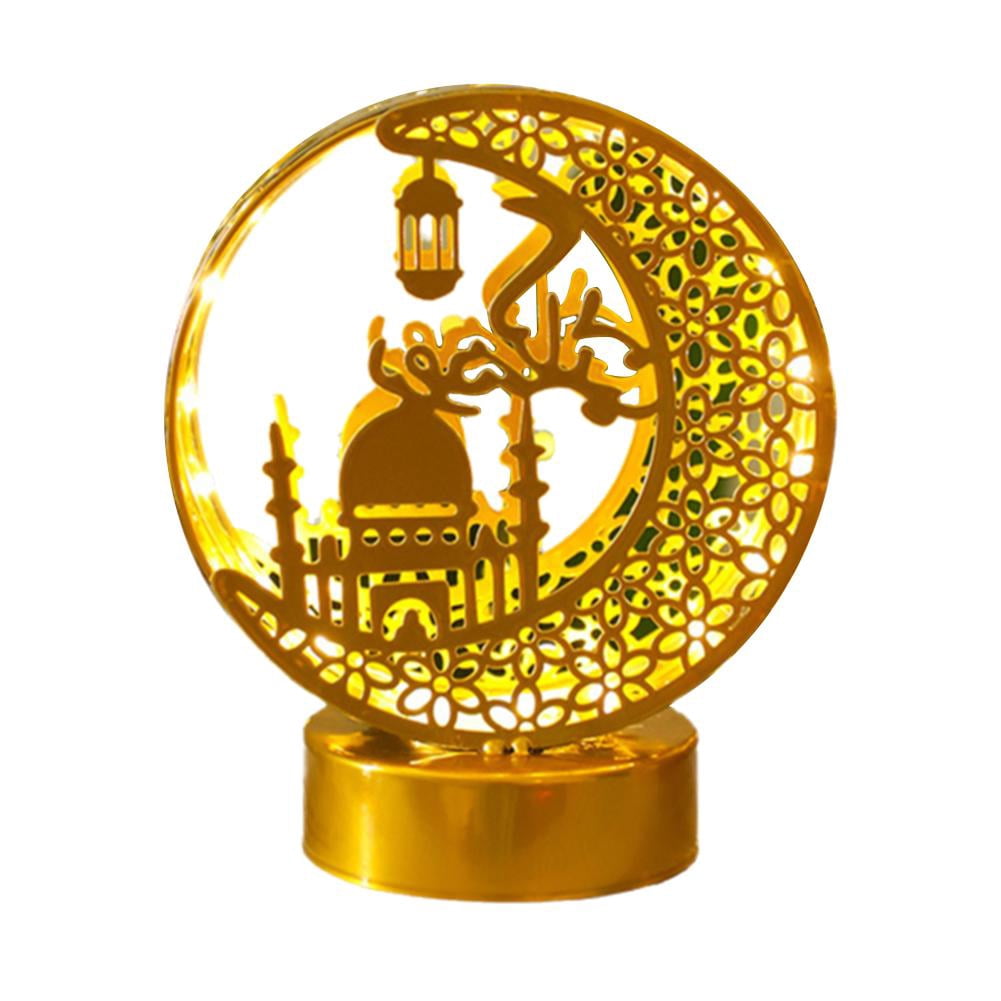 Ramadan Decorations Moon Lamp Night Light, 3D Moon Star Shape LED ...