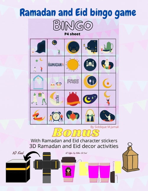 Ramadan and Eid Bingo Game: Includes Ramadan and Eid character sticker ...