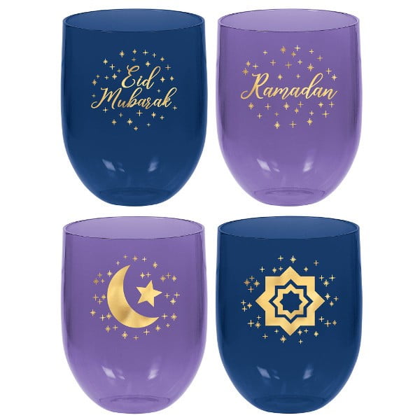 Ramadan 'Eid Mubarak' Drinking Glasses (4ct) - Walmart.com