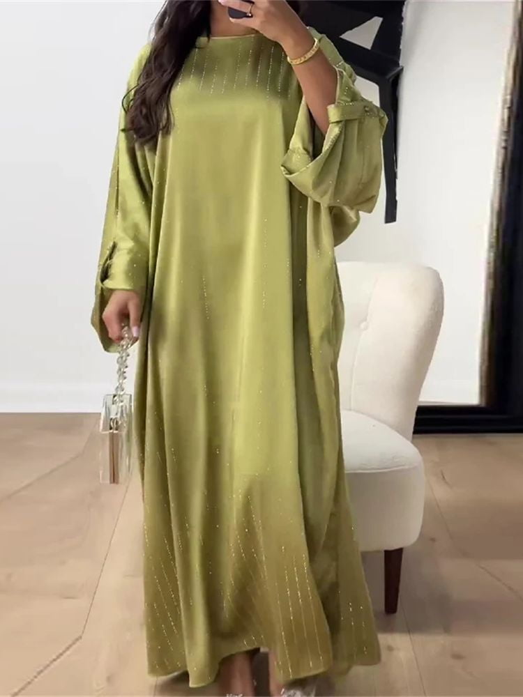 Ramadan Eid Satin Muslim Kaftan Abaya Damen Dubai Luxury African Dresses For Women Caftan ...