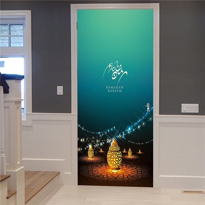Ramadan Eid ration Wallpaper for Door Self Adhesive DIY Wall Decal Home ...