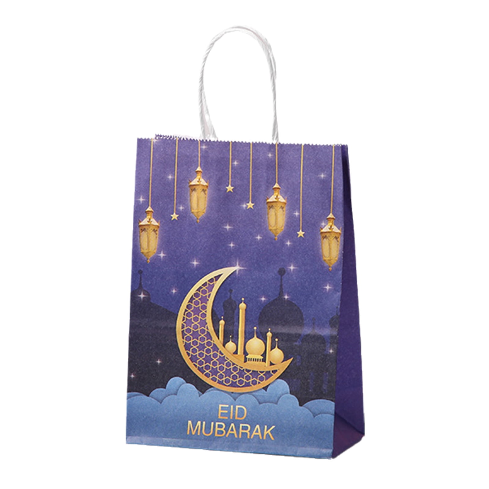 Ramadan Gift Bags with Handle 12 Pcs Muslim Eid Mubarak Kraft Paper ...
