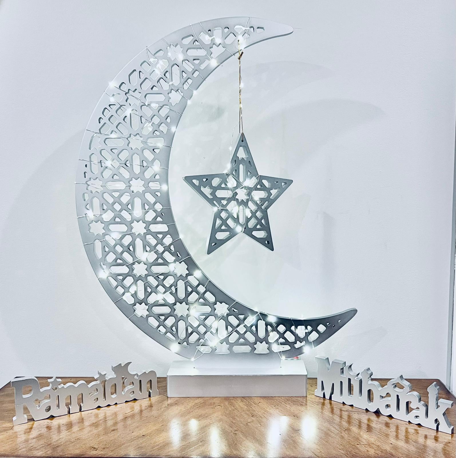 Ramadan Hilal Moon Star Light Stand, Ramadan Welcome Night Lights ...