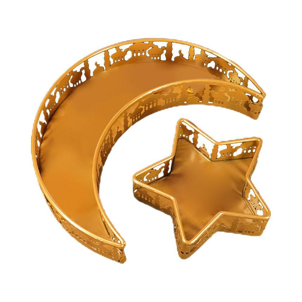 Ramadan Iron Tray, Moon & Star Shaped, Perfect for Eid Mubarak Desserts ...