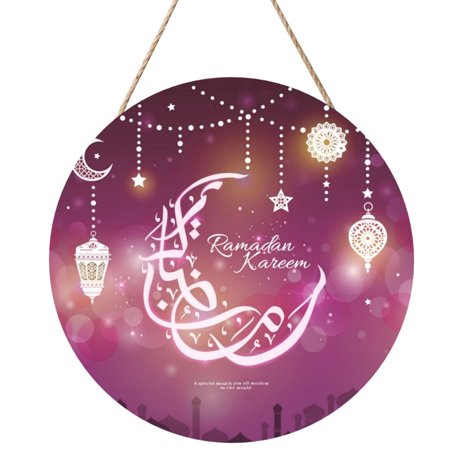 Ramadan Kareem 2025 Wooden Hanging Sign Ornament Welcome Sign For Front ...