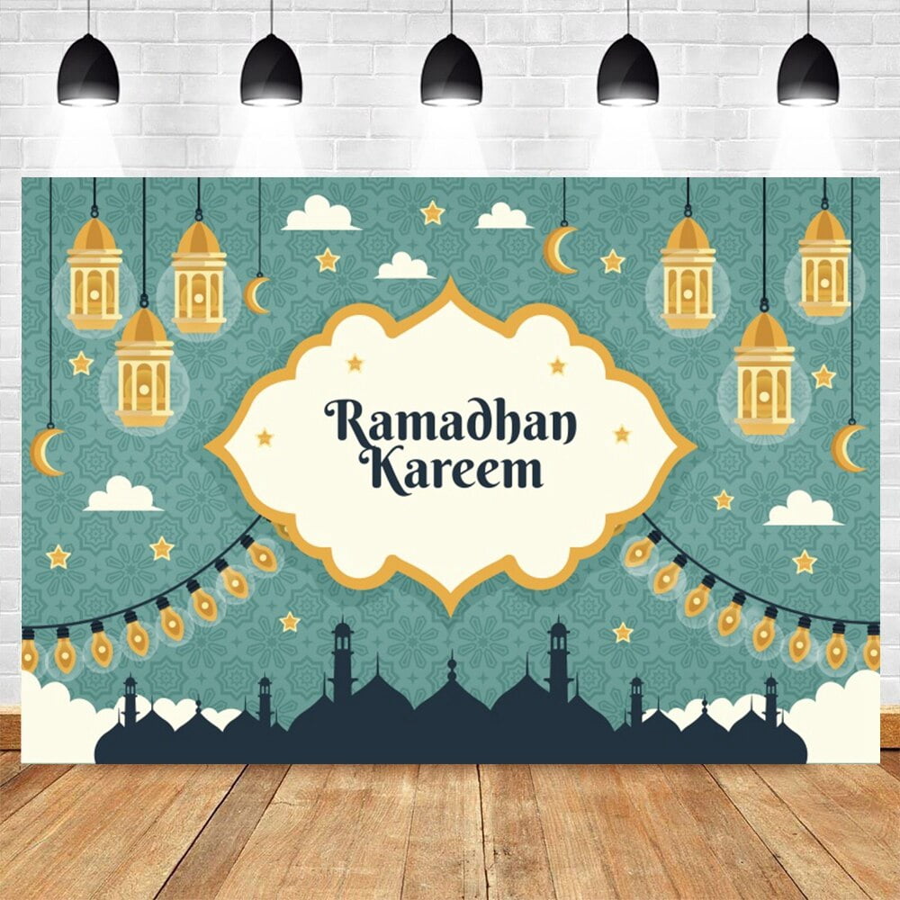Ramadan Kareem Photography Backdrop EID Mubarak Islamic Mosque Lamps ...