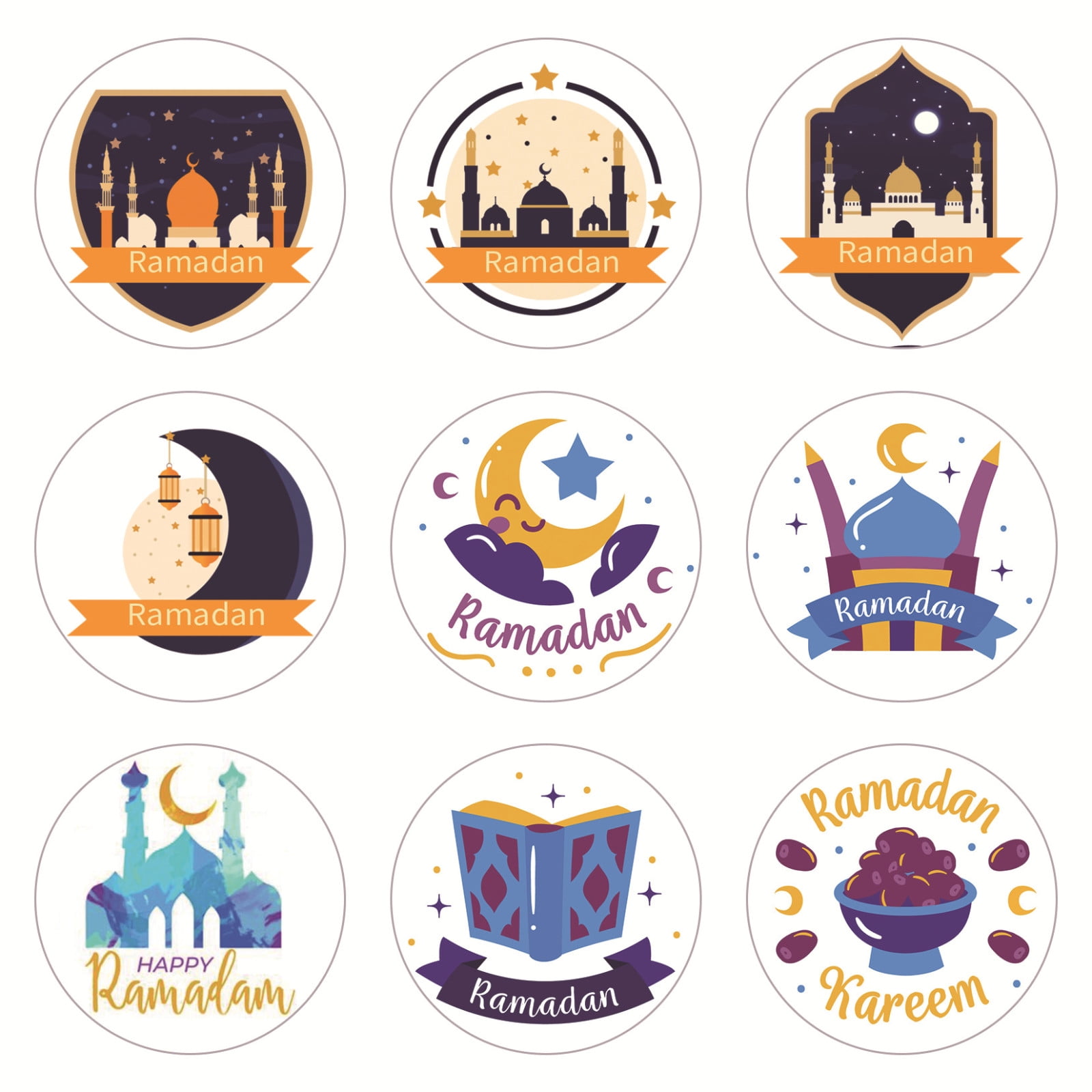 Ramadan Kareem Stickers, Eid Mubarak Stickers, Ramadan Labels Adhesive ...
