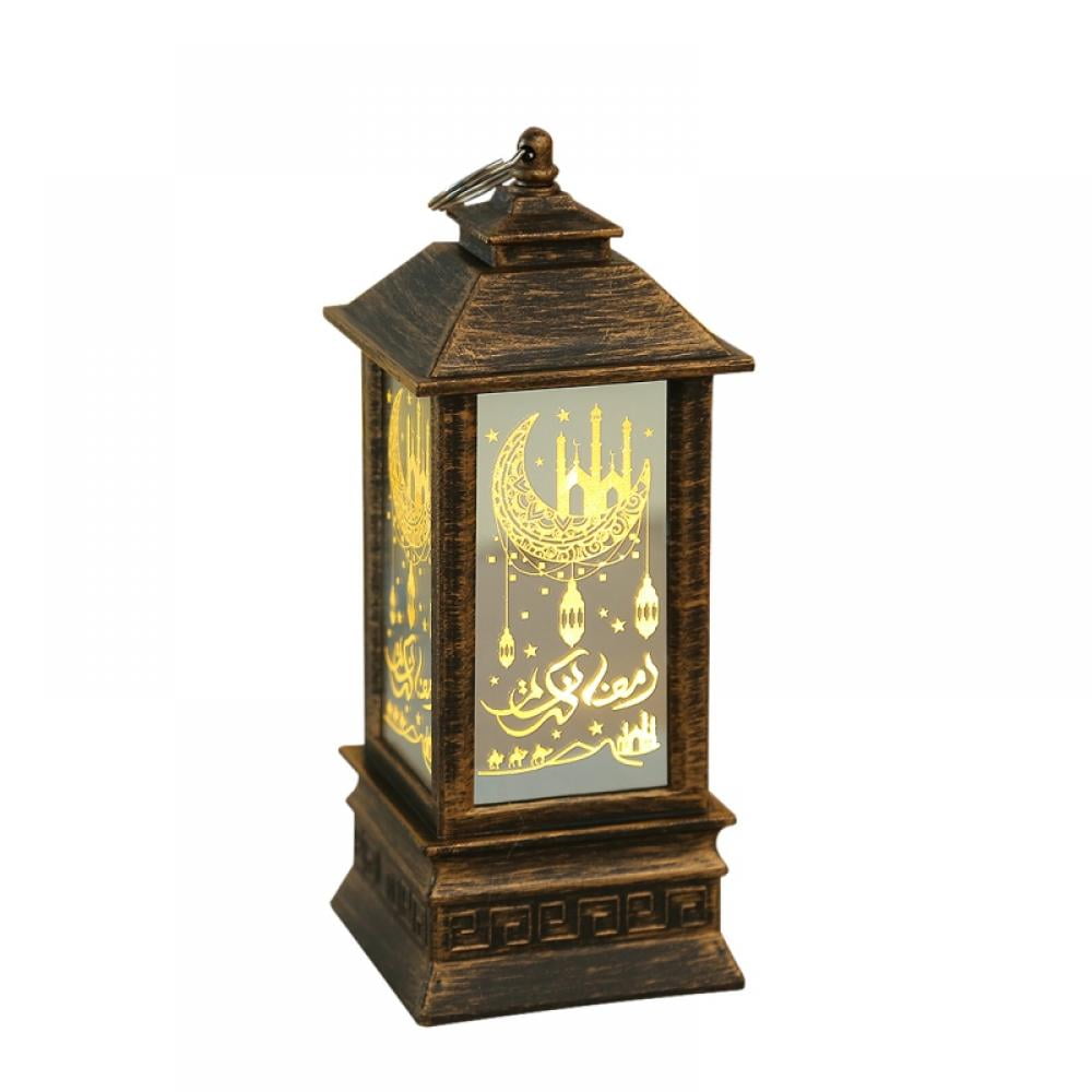 Ramadan Lantern, Eid Mubarak LED Lights Ornaments Muslim Party Hanging ...