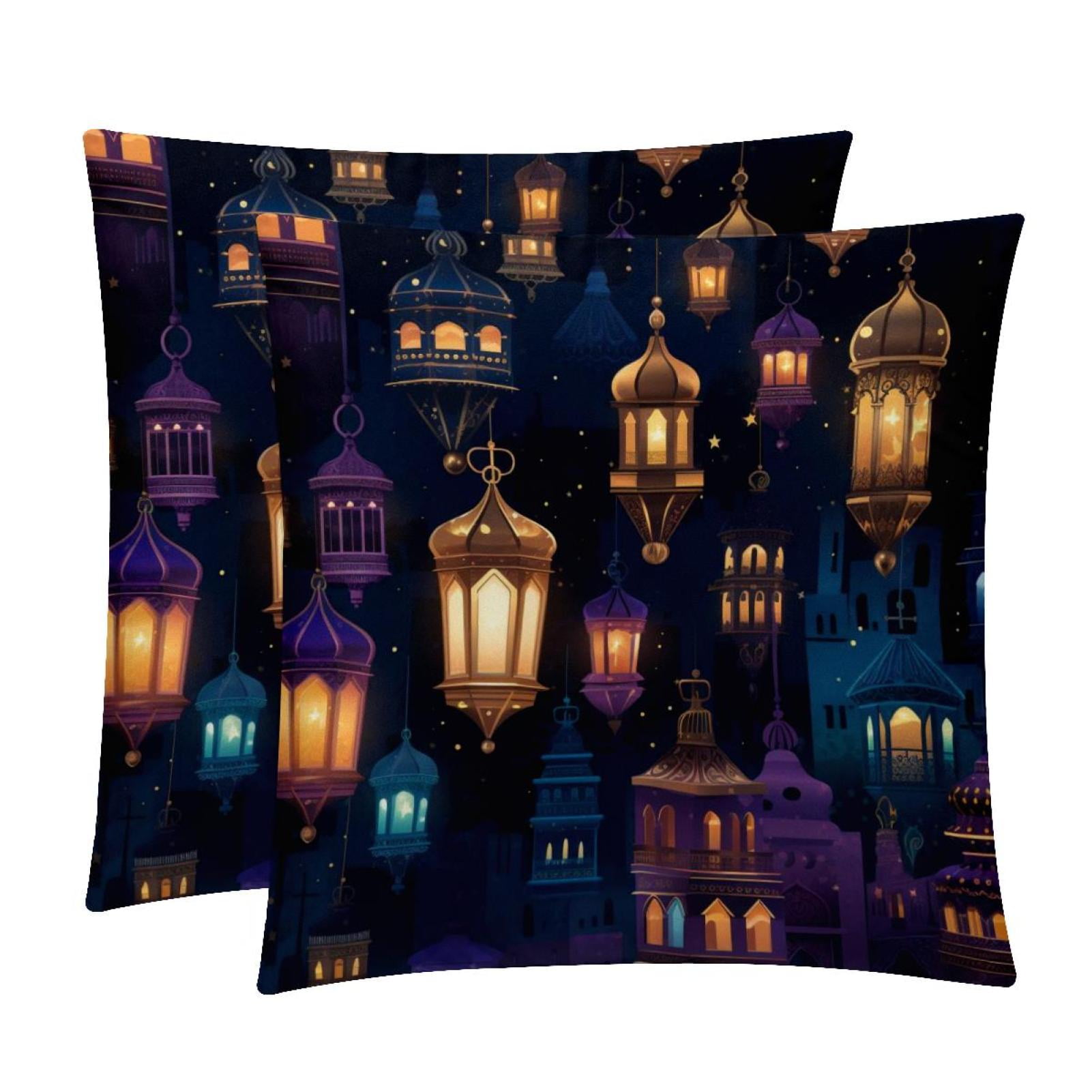 Ramadan Lantern Pillow Covers - Set of 2 - 16x16, 18x18, 20x20 Inches ...