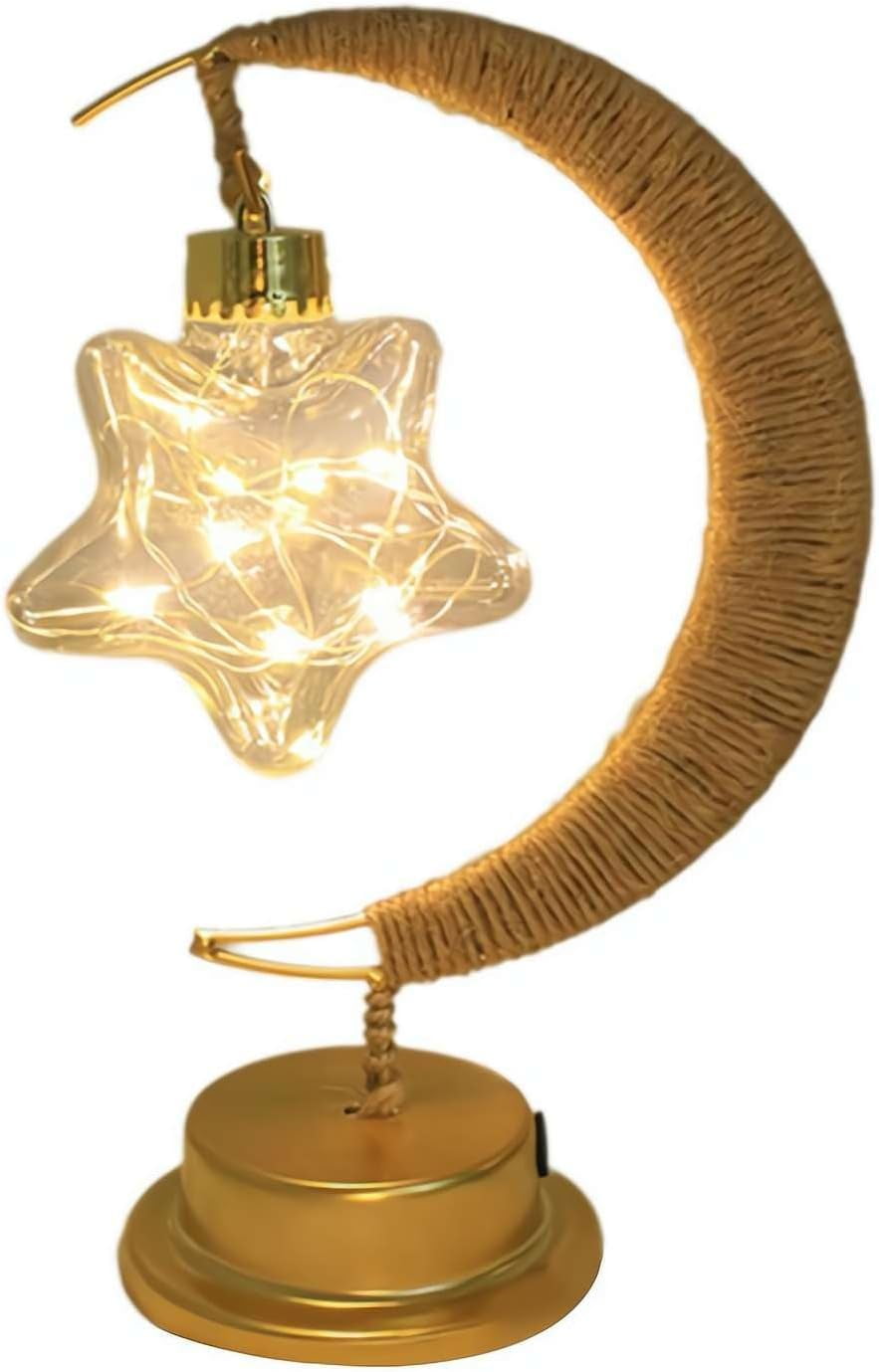 Ramadan Lights, Moon Star Table Lamp Eid Decorations, Moon Lamp Ramadan ...