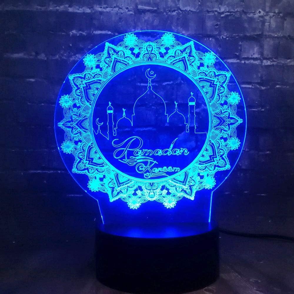 Ramadan Mubarak Islam 3D Light, Ramadan Gifts Decor, رمضان Eid al-Fitr ...