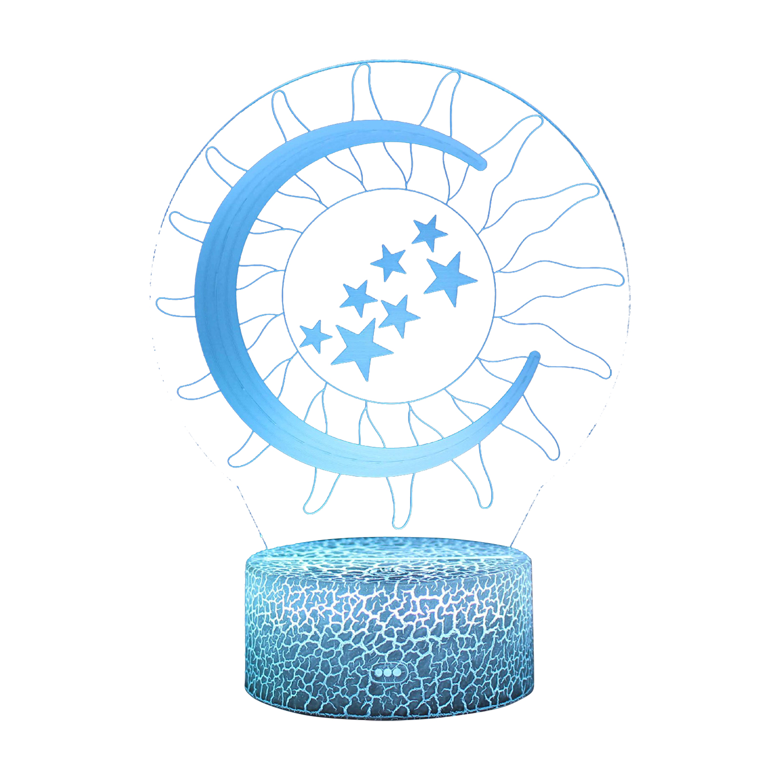 3D Mubarak Islam Night Light Touch Remote Control Switch 16 Color Eid ...