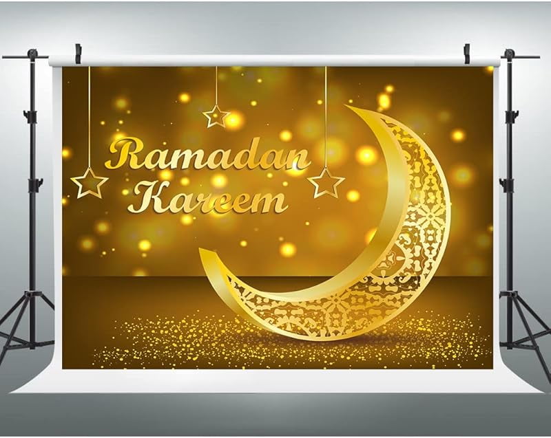 Ramadan Mubarak Photography Backdrop for Party, Arabesque Crescent Moon ...
