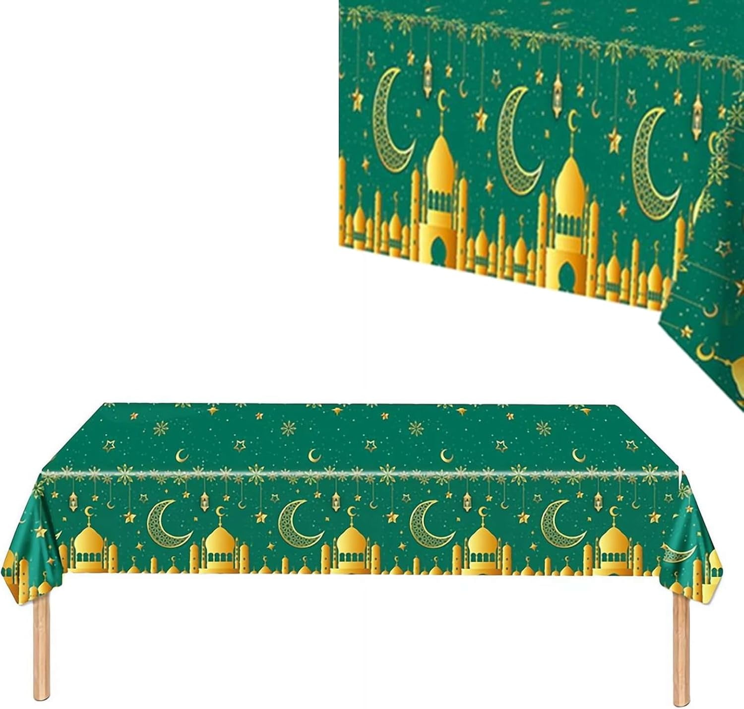 Ramadan Table Cloth, 51x86Inch Table Cloth Rectangle Ramadan Plastic ...