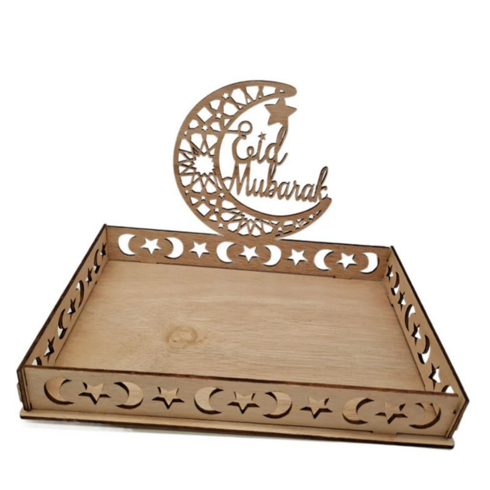 Ramadan Tray, Wooden Eid Mubarak Dessert Tray, Ramadan Decorations for ...