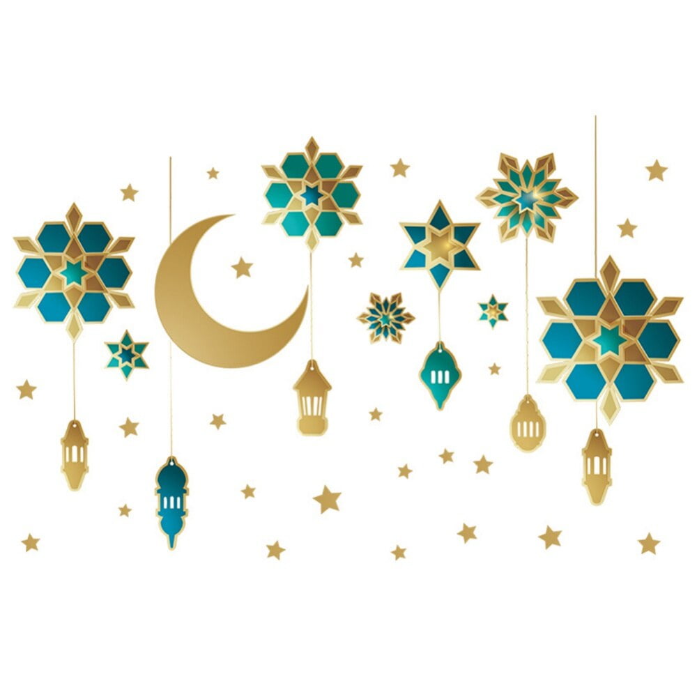 Ramadan Wall Stickers Star Moon Mirror Wall Decal Ramadan Decoration ...