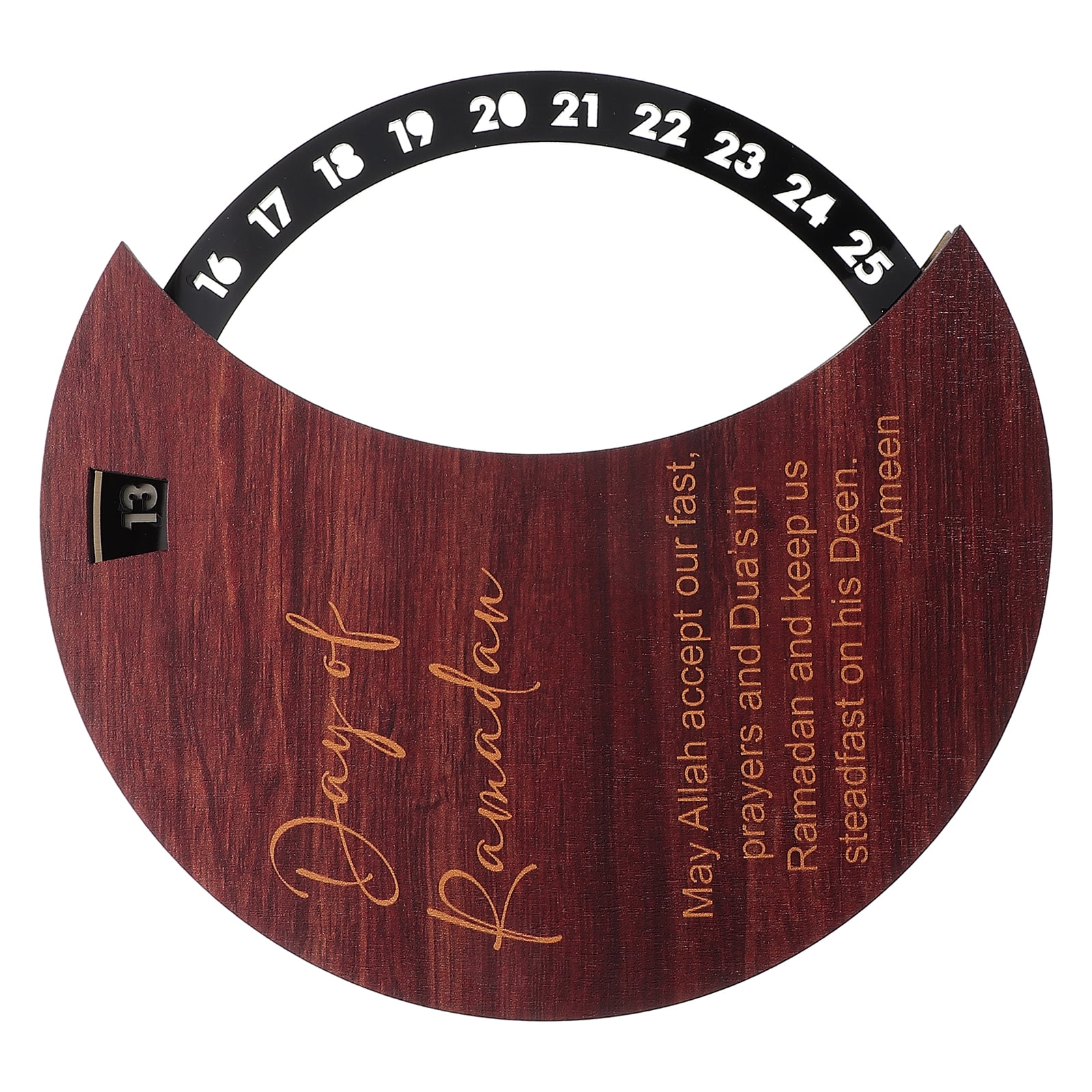 Ramadan Wood Calendar Decorative Sign Rotatable Decoration Trapezoidal ...