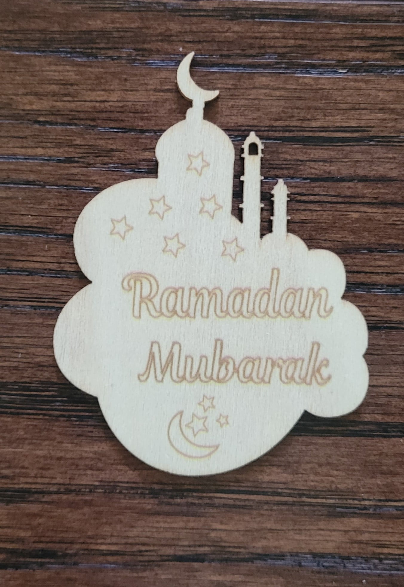 Ramadan Wooden Shape Pendant Ramadan Ornament [24 PACK] DIY Cutouts ...