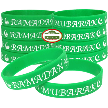 Customized Eid Wrist Bands Silicone Rubber Bracelets [48 Pack] Eid ...