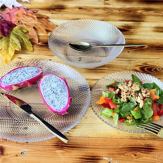 Ramart Studio Glass R1216-0 Marquis Glass Dinner Plate Set - 12 Piece ...