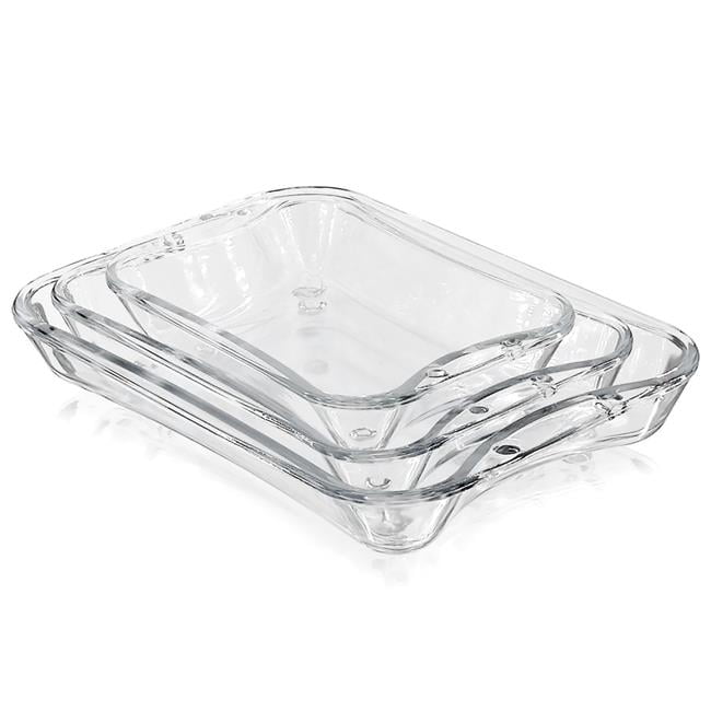 Ramart Studio Glass R1361-0 Prima Rectangular Glass Oven Dish - Set of ...
