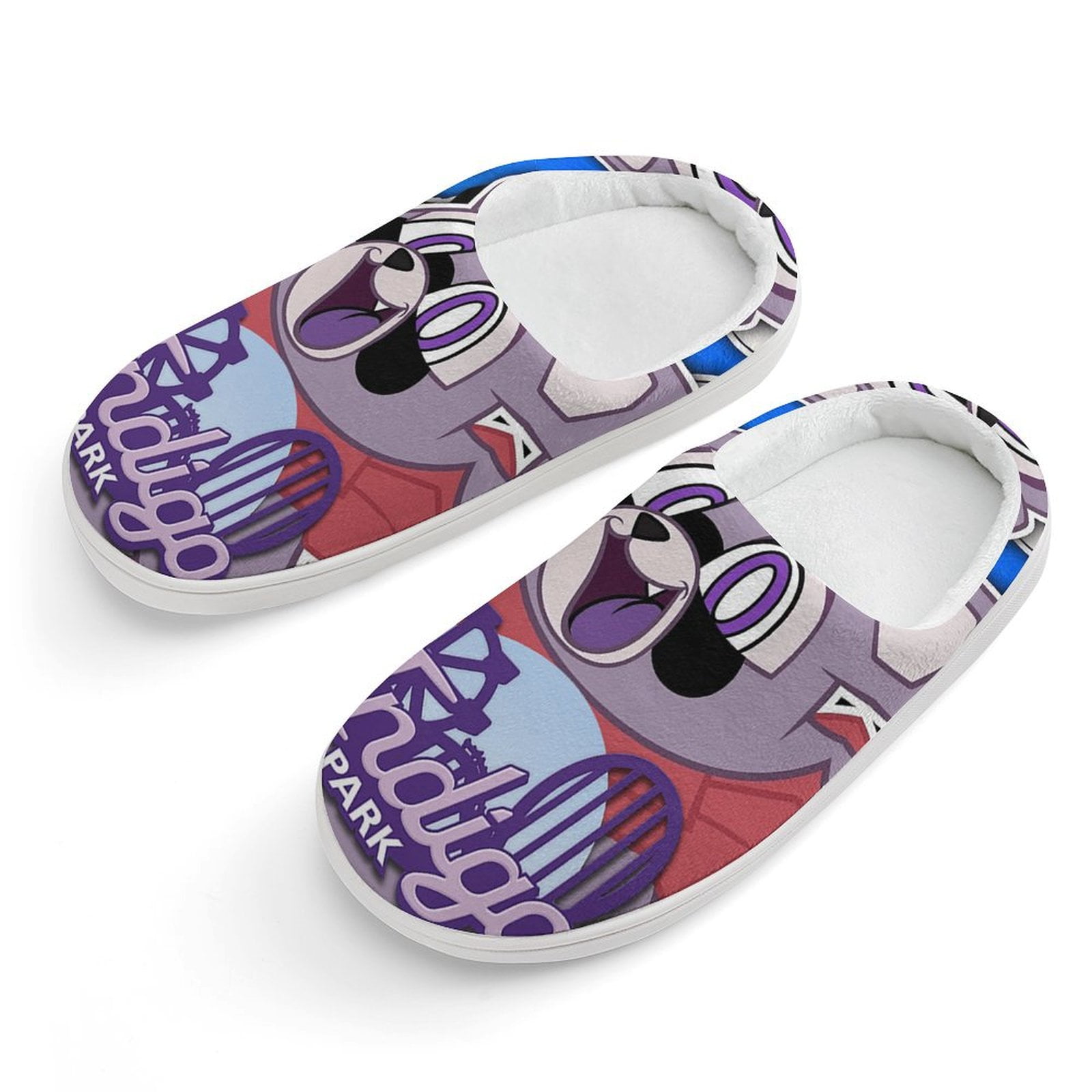 Rambley Raccoon Indigo Park Fluffy House Cotton Slippers Memory Foam Suede Slippers Furry Slip ...