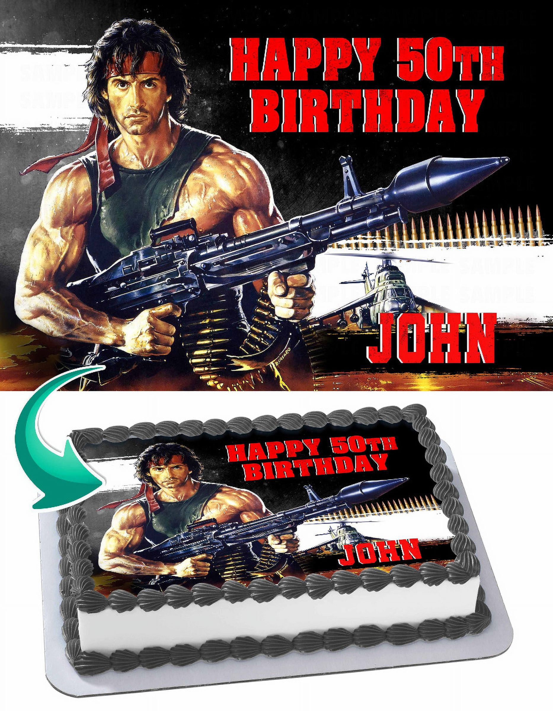 Rambo Edible Cake Image Topper Personalized Birthday Party 1/4 Sheet ...