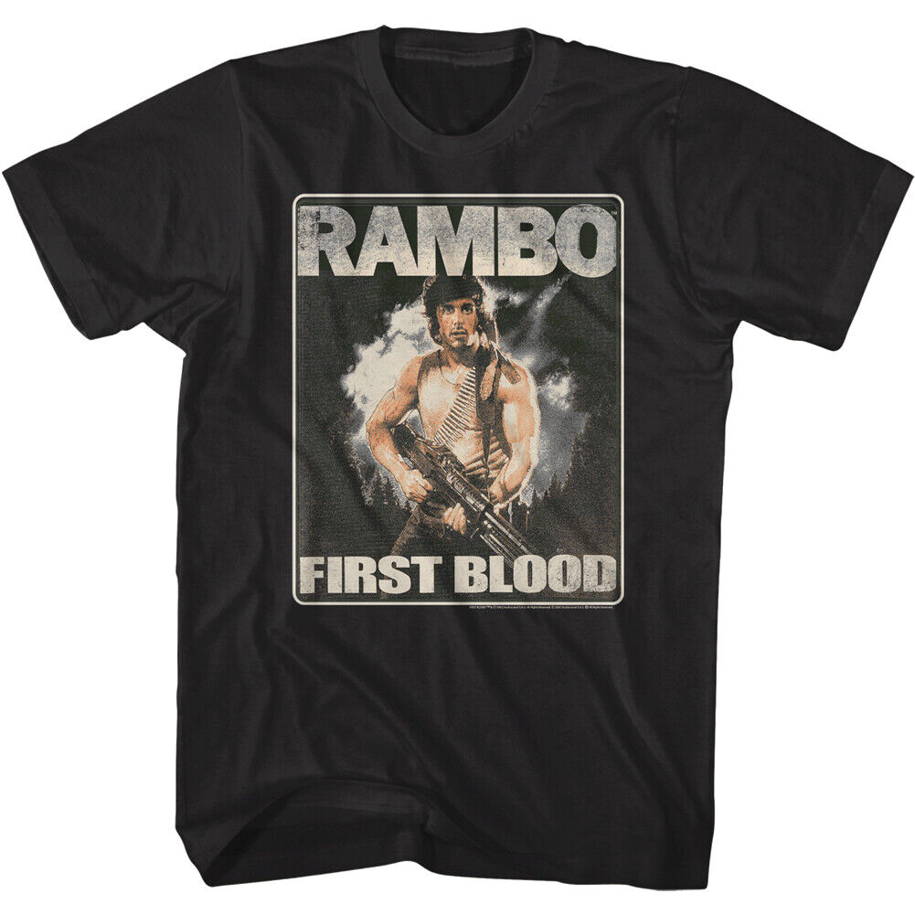 Rambo First Blood Movie Poster Mens T-Shirt Stallone Soldier - Walmart.com
