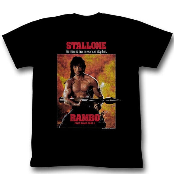 Rambo First Blood No Man No Law No War Can Stop Him Men's T Shirt 80's ...