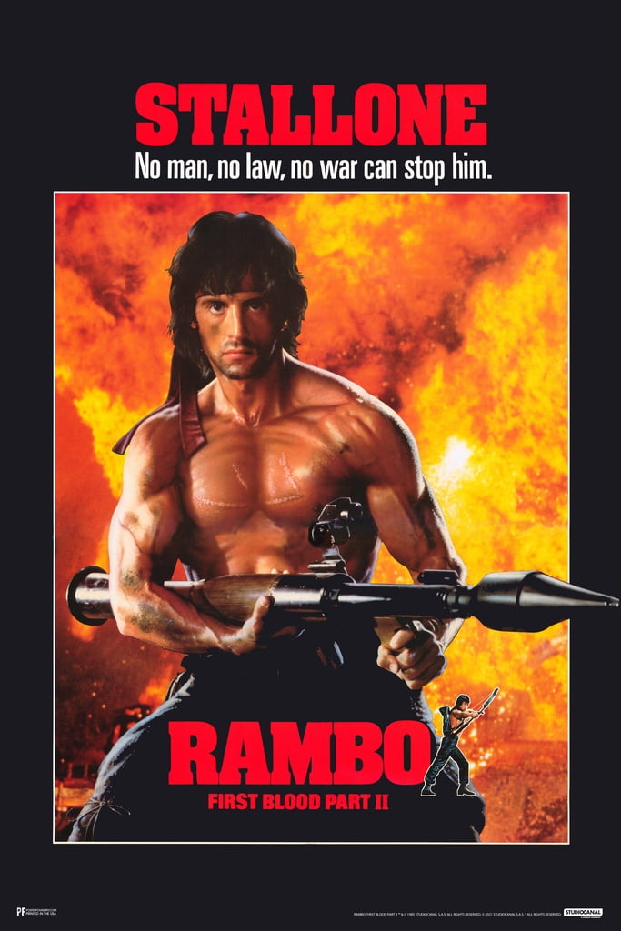 Rambo First Blood Part 2 No Man No Law No War Can Stop Him Retro ...