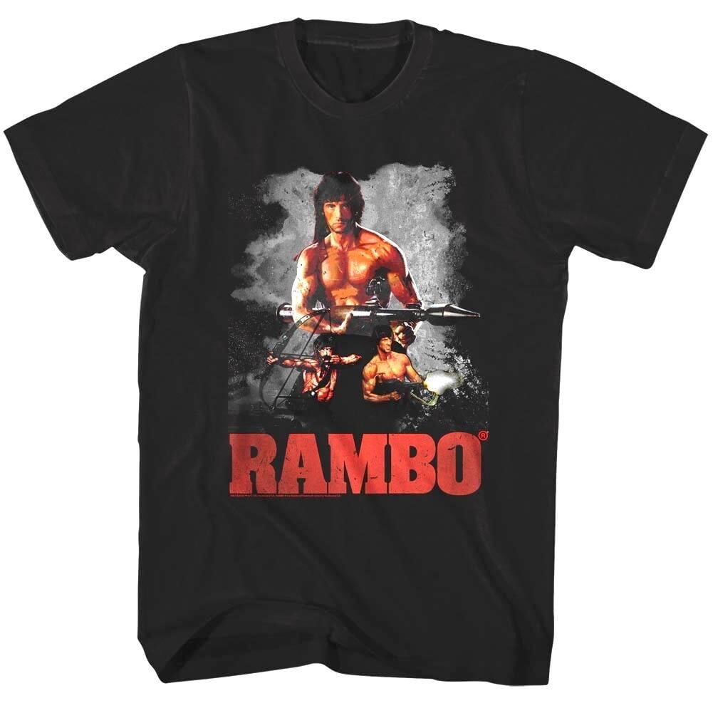 Rambo Rocket Launcher Movie Poster Men's T Shirt Action Hero Soldier ...